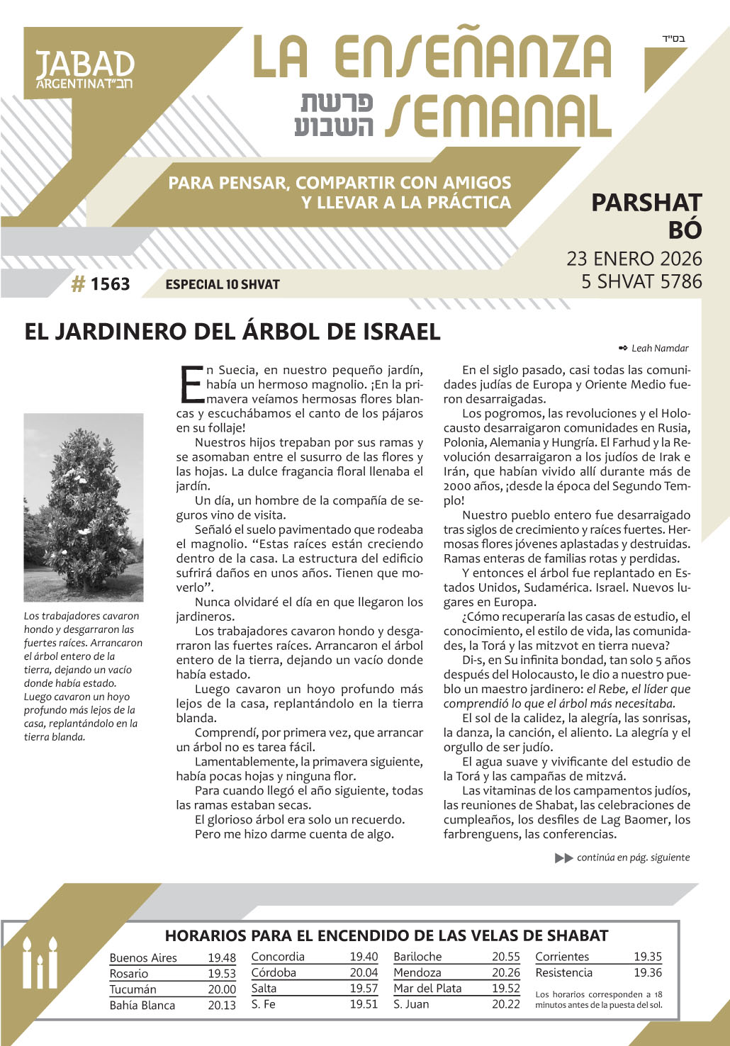 Enseñanza semanal Parshat Bo – Jabad Argentina
