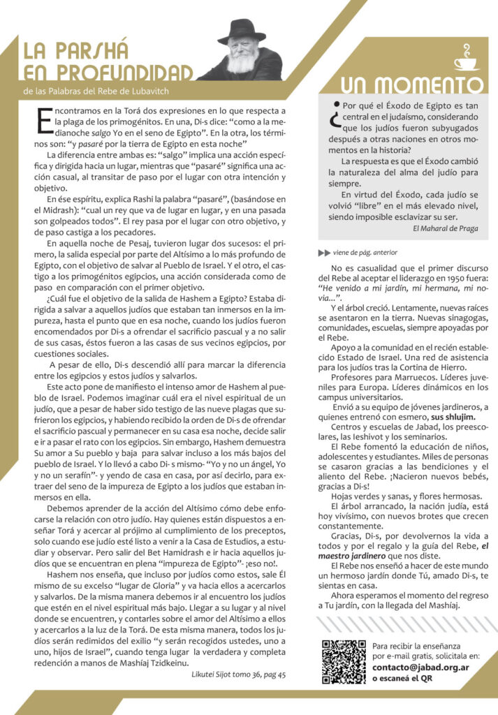 Enseñanza semanal Parshat Bo – Jabad Argentina